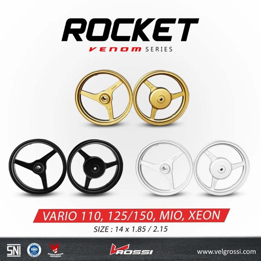 Velg Rossi Venom Rocket 鑄造輪框 [VR-VENOM-ROCKET-HV125-BK]