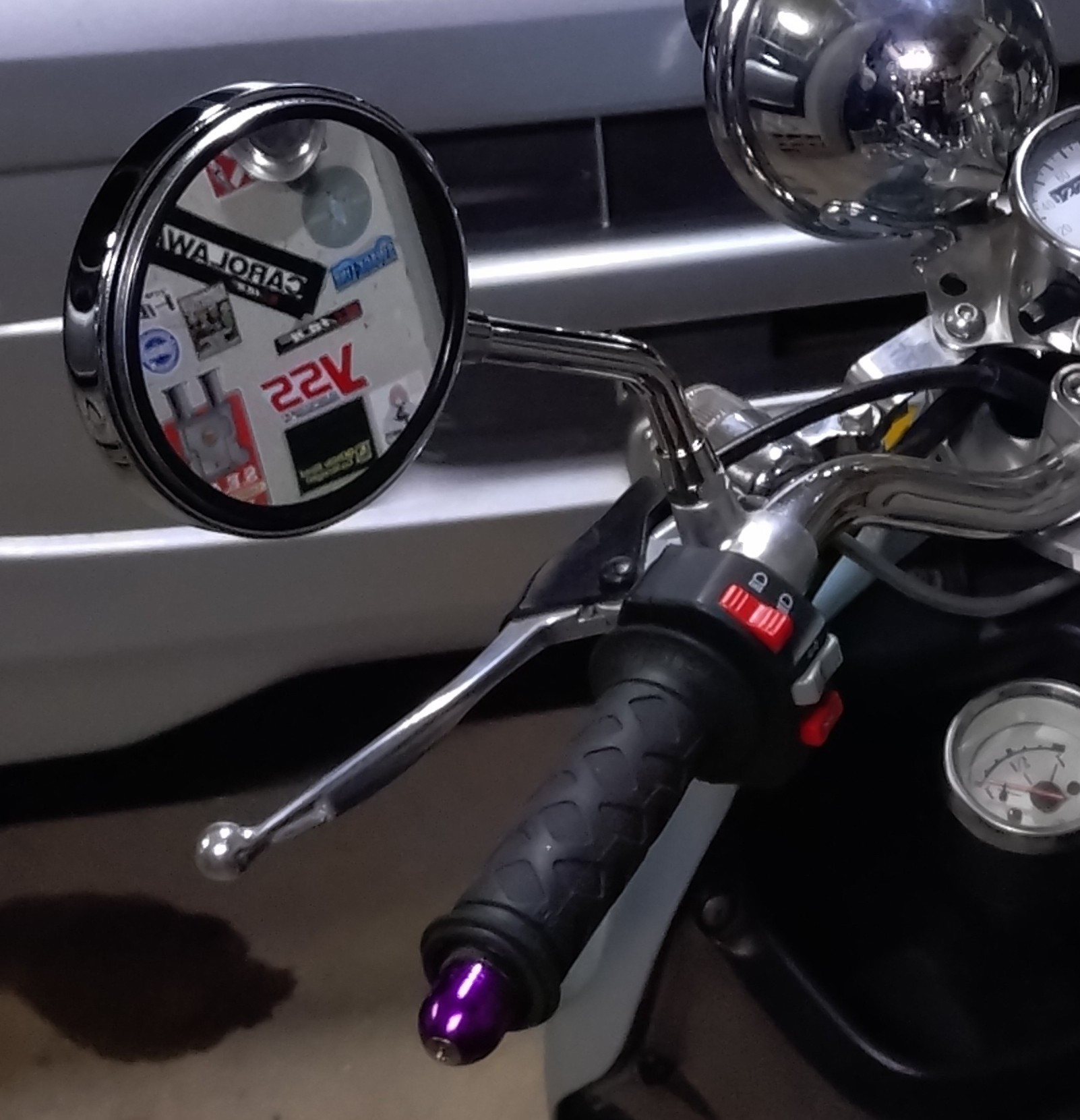 SUZUKI アドレスV100 POSH Faith:ポッシュ フェイス ユニバーサル アルミバーエンドを使った、ジナさんのバイク用品 ...